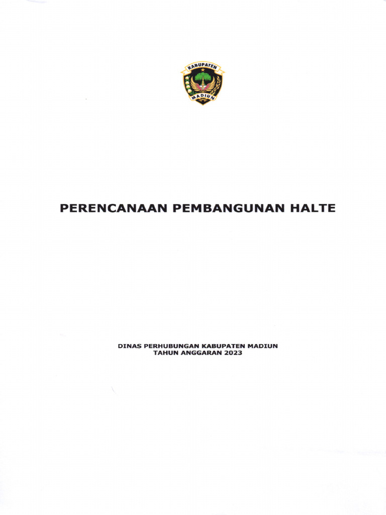 Perencanaan Halte Madiun 2023 | PDF | Seni | Teknologi & Rekayasa