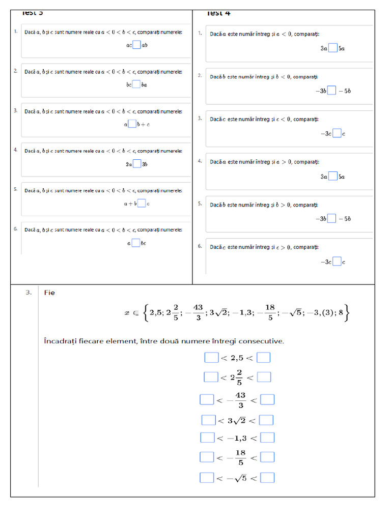 Recapitulare Numere Reale-7 Optional | PDF