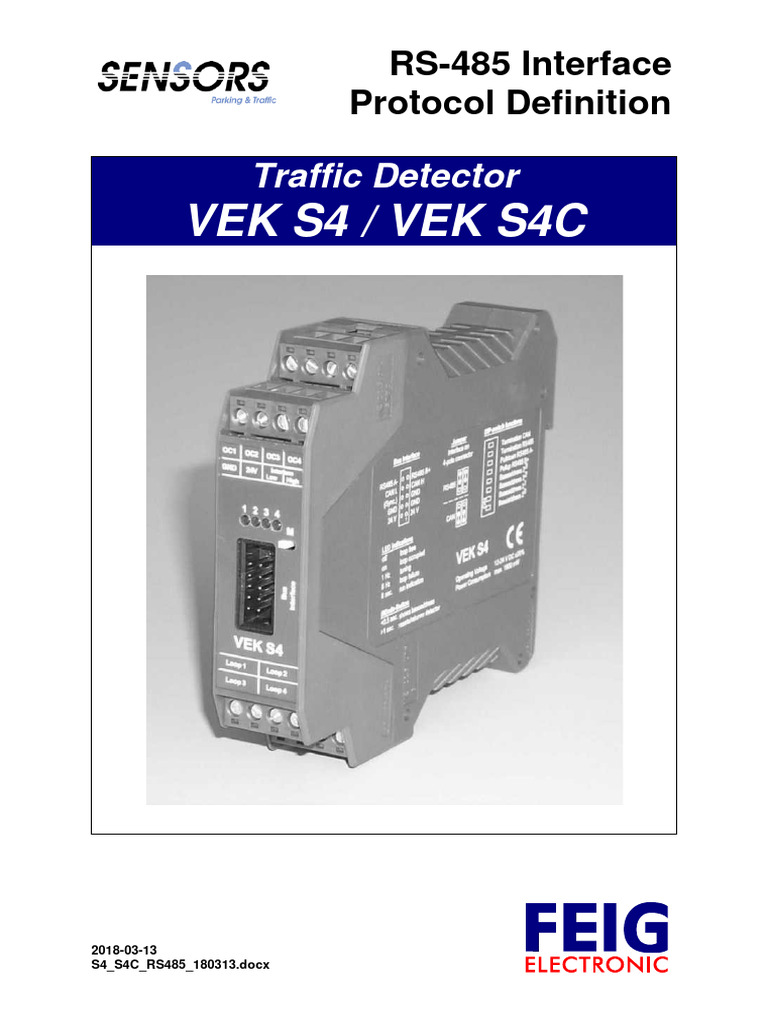 VEK S4/S4C RS-485 Protocol Guide | PDF | Byte | Bit
