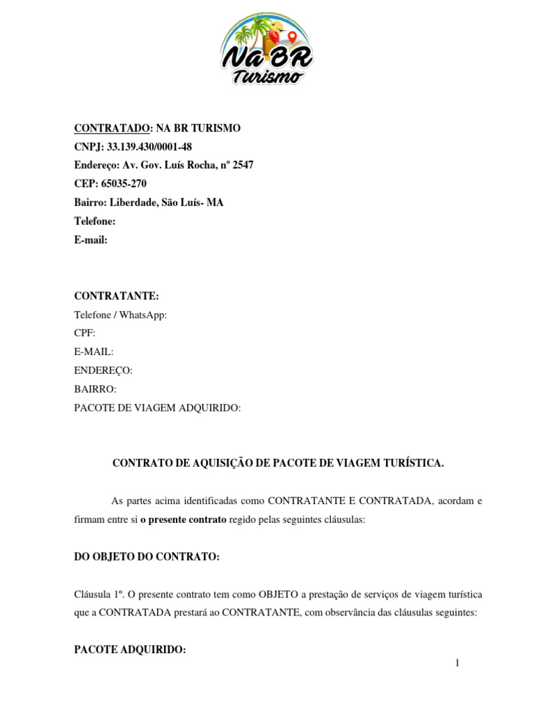 Contrato Atualizado NBR Turismo | PDF | Crédito | Finanças e ...