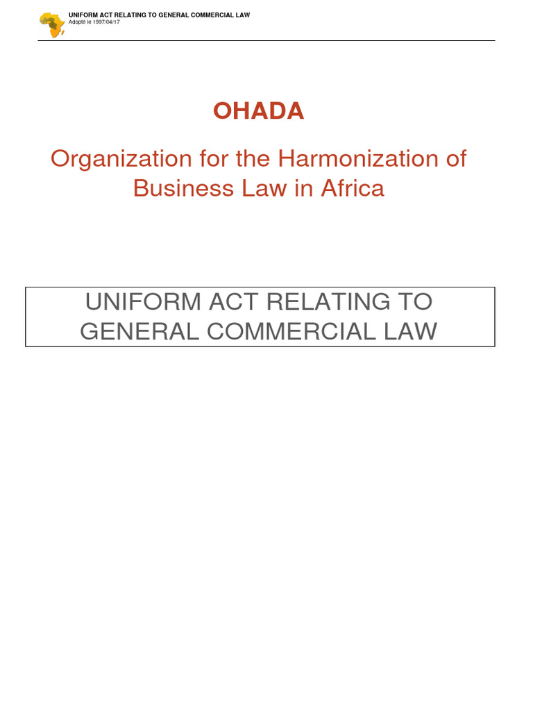 OHADA General Commercial Law Act | PDF | Securities (Finance) | Deed