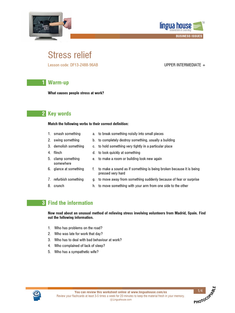 Stress Relief | PDF | Clause | Noun