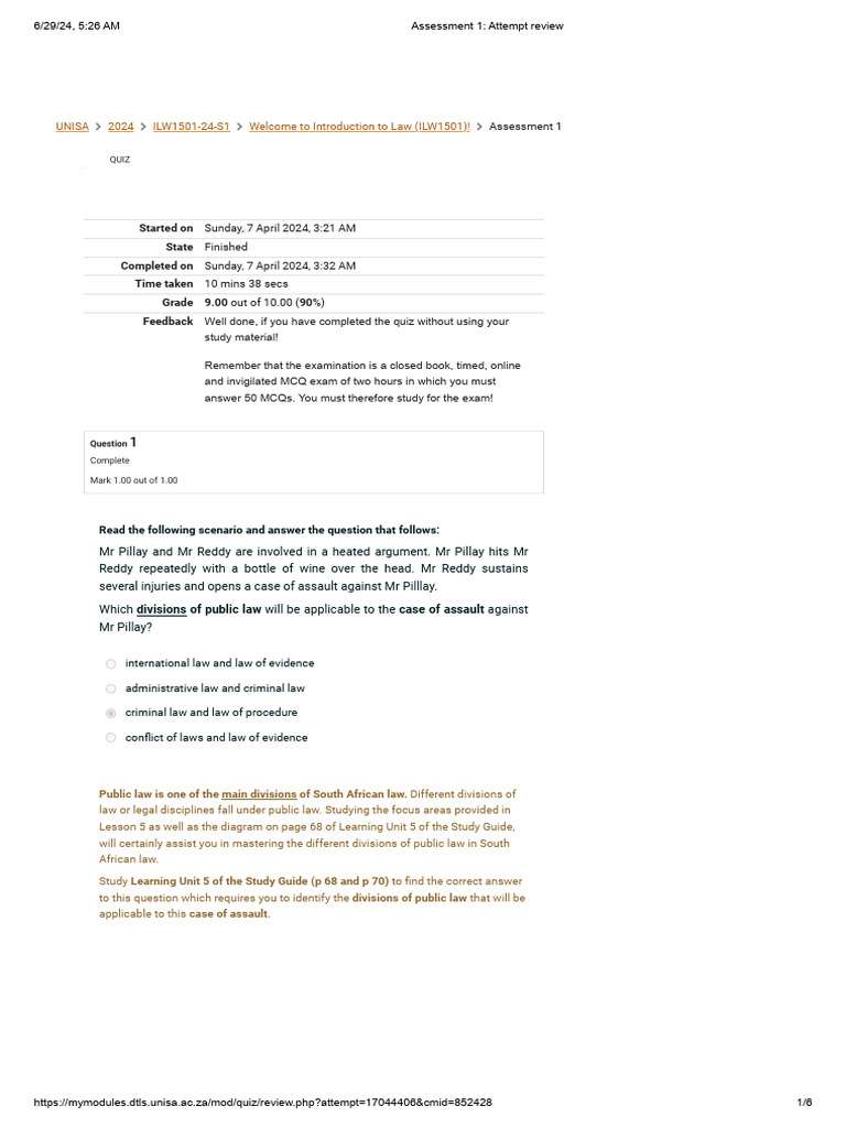 ILW 1501 Assessment 1 - Attempt 2 | PDF | Crimes | Crime & Violence