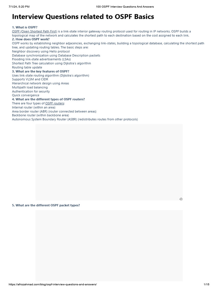 OSPF Interview Guide for Network Pros | PDF | Routing | Computer Networking