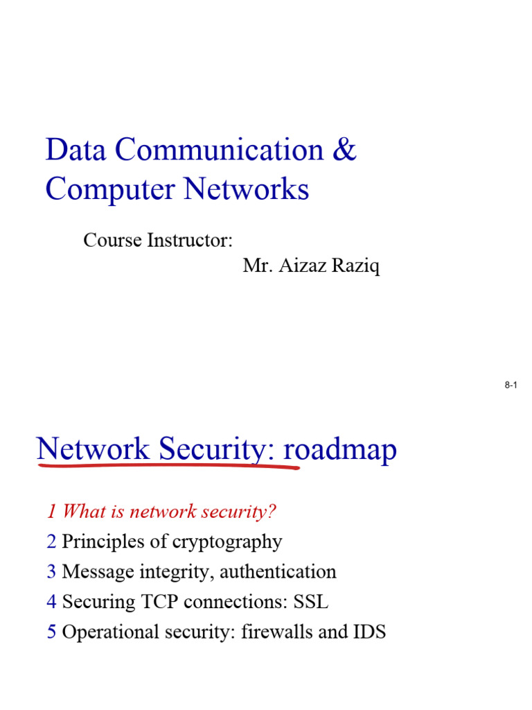 DCCN Lecture 26 Network Security | PDF | Cryptography | Encryption