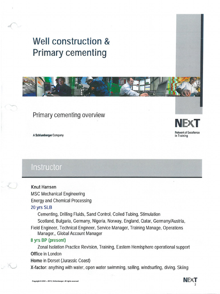 Cementing-1 Well Constuction and Primary Cementing | PDF