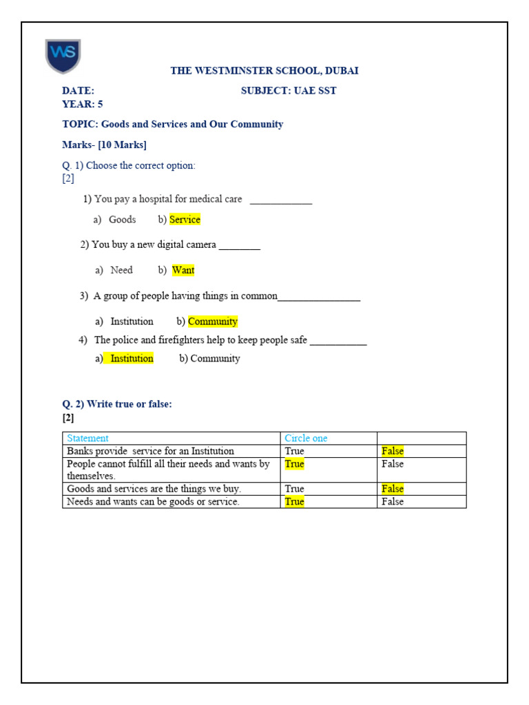 Answer Key - Reinforcement Worksheet - Culturals Studies - 4 and 5 ...