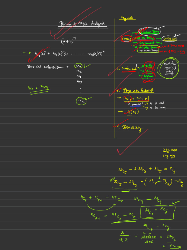 Binomial PYQs (2020-2024) | PDF | Combinatorics | Number Theory
