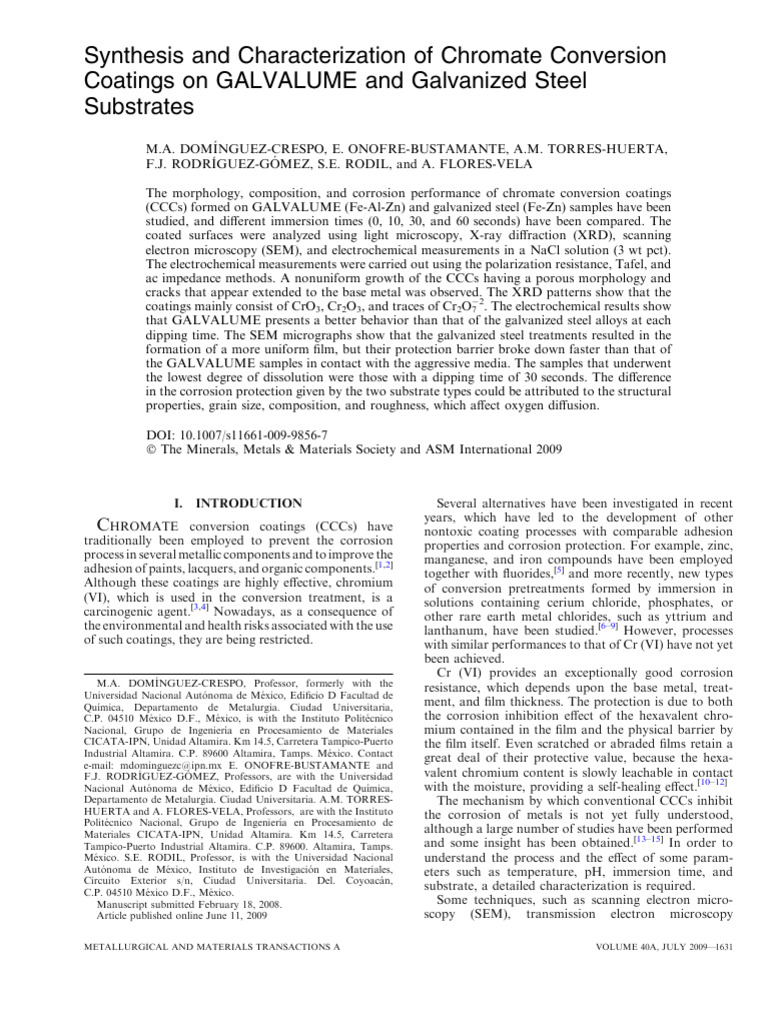 EN - Synthesis and Characterization of Chromate Conversion Coatings On ...