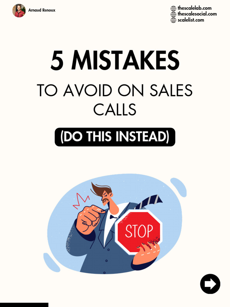 5 Mistakes To Avoid On Sales Calls (Do This Instead) | PDF | Sales ...