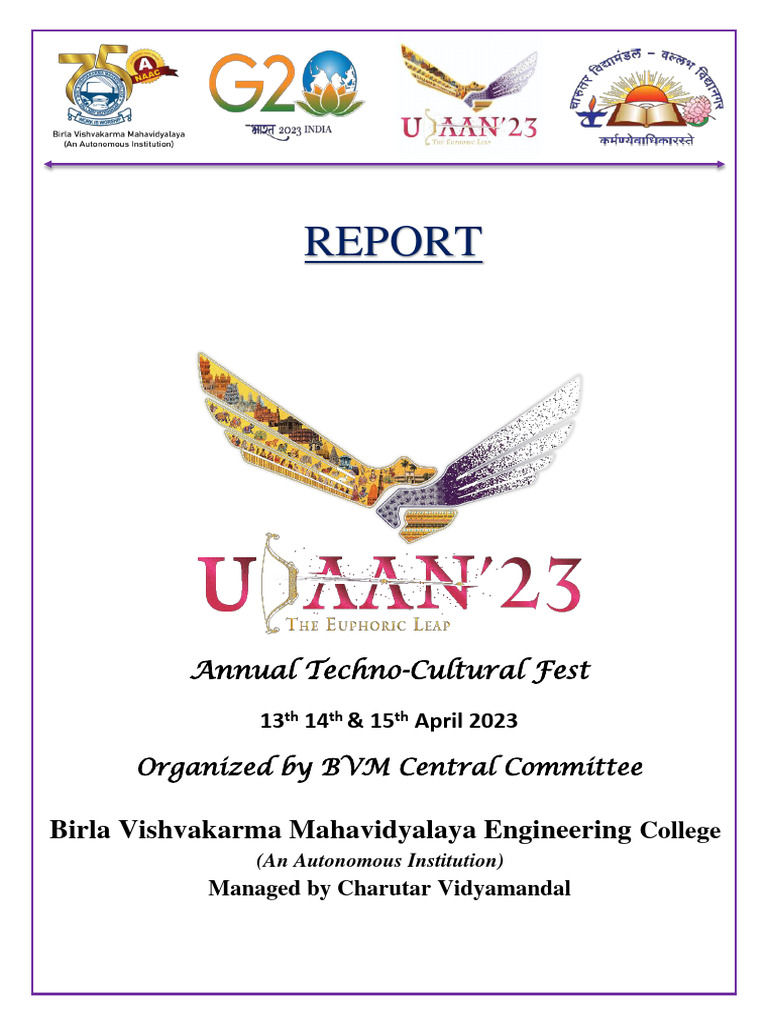 UDAAN 2023 Techno-Cultural Fest Report | PDF | Electrical Network ...