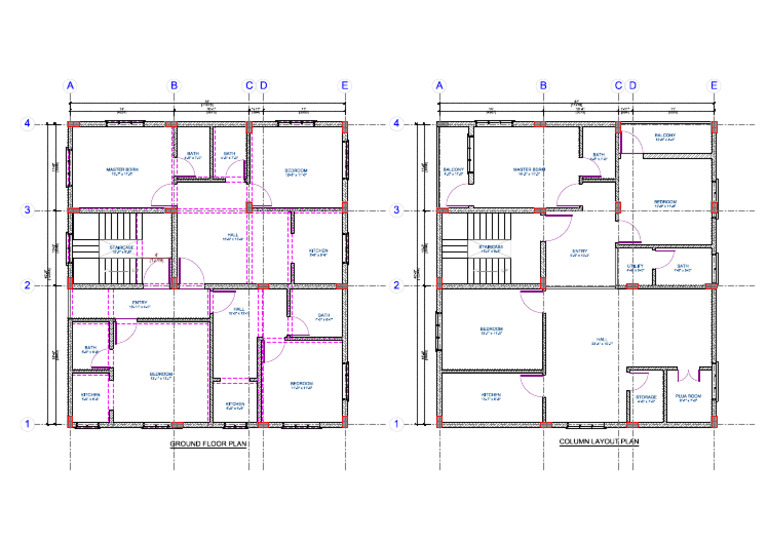 1.floor Plans With Column | PDF