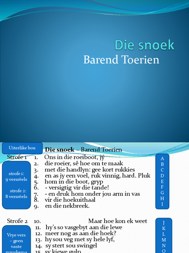 Die Snoek - Gedig Notas | PDF
