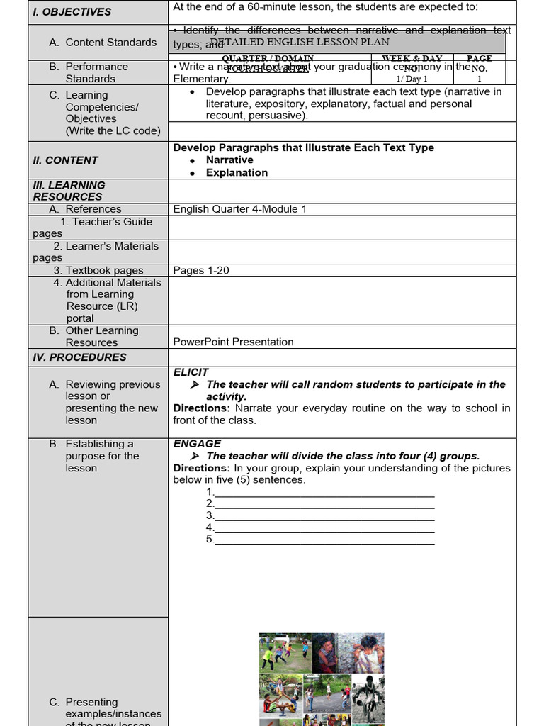 Week 5 Day 1 | PDF | Lesson Plan | Learning