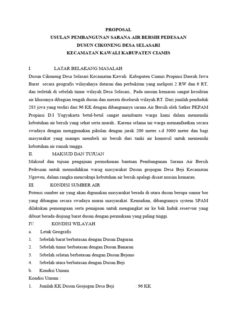 Contoh Proposal Air Bersih | PDF