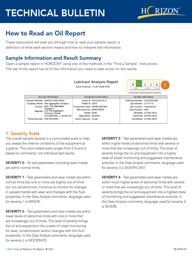How To Read An Oil Report | PDF | Data Analysis | Information