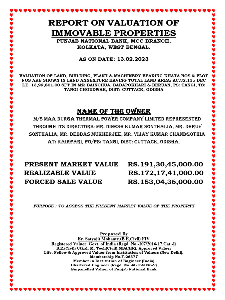 Valuation Report - MS Maa Durga Thermal Power Company Limited | PDF ...