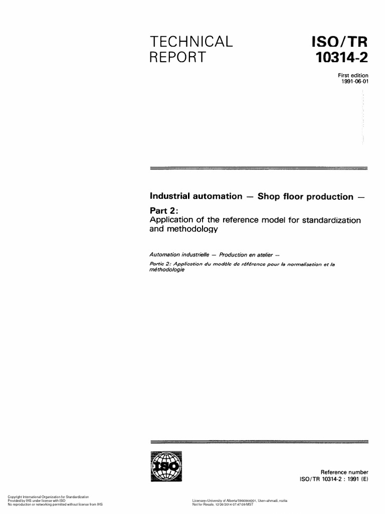 ISO TR 10314-2-1991 Scan | PDF | International Organization For ...
