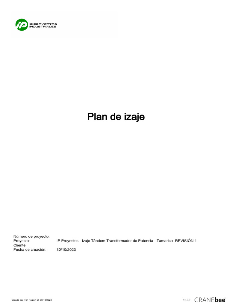 1 - REV1 - IP Proyectos - Izaje Tándem Transformador de Potencia ...