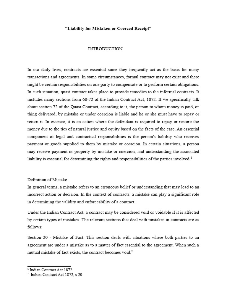 Manuscript of Blog | PDF | Contract Law | Law Of Obligations