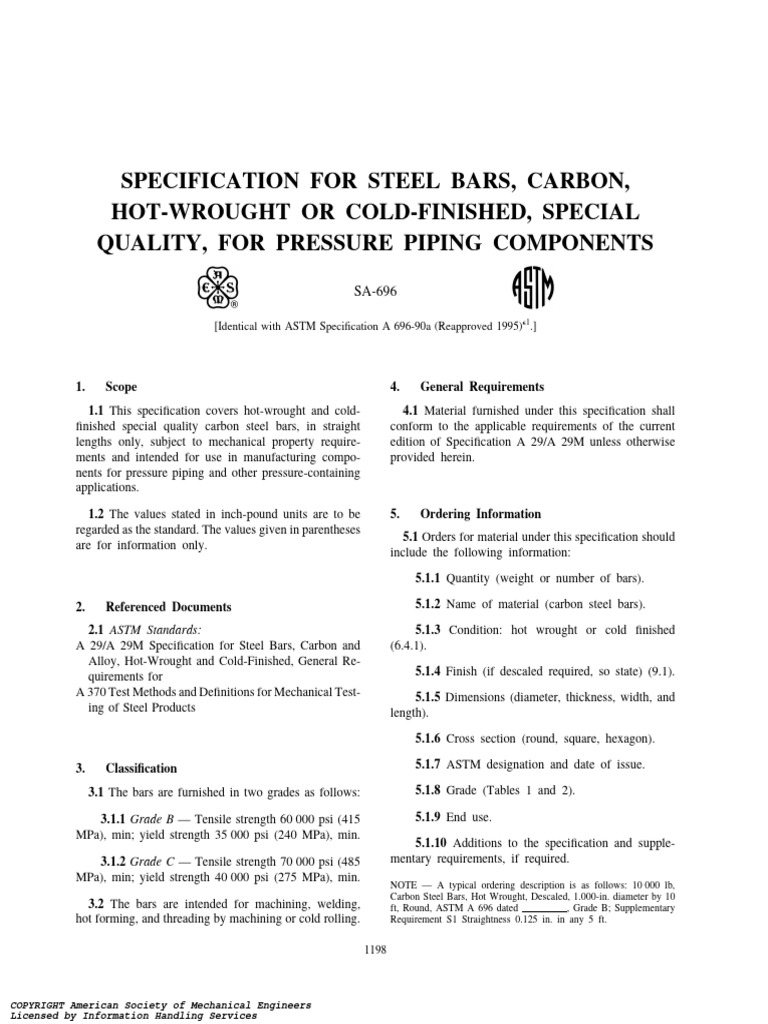 Sec 2 A Sa 696 | PDF | Steel | Heat Treating