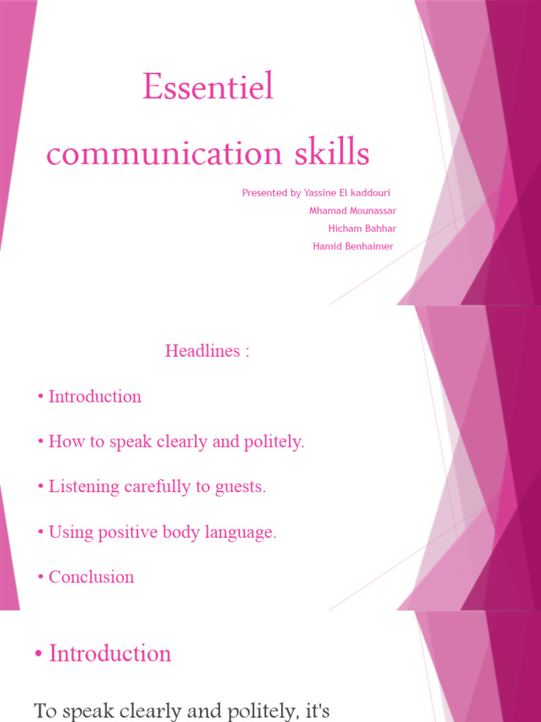 Essentiel Communication Skills | PDF