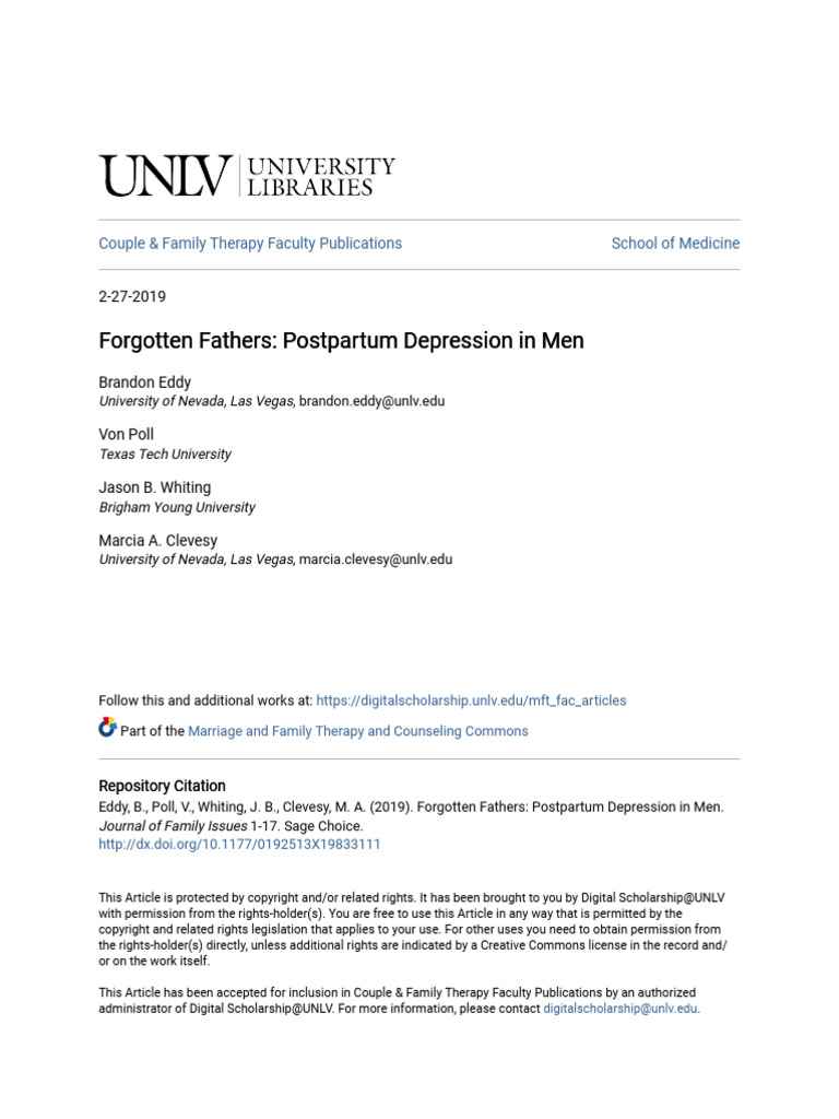 Forgotten Fathers - Postpartum Depression in Men | PDF | Postpartum ...