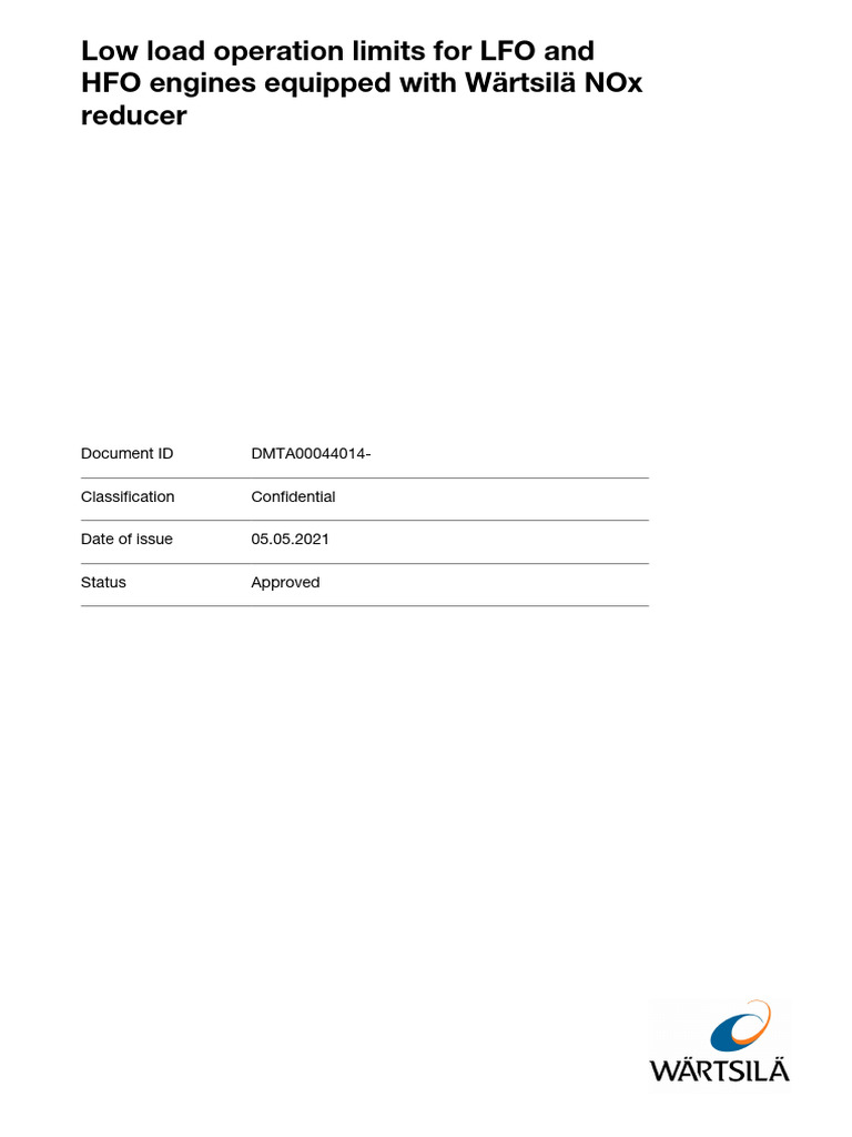 Low Load Operation Limits For LFO and HFO Engines Equipped With ...