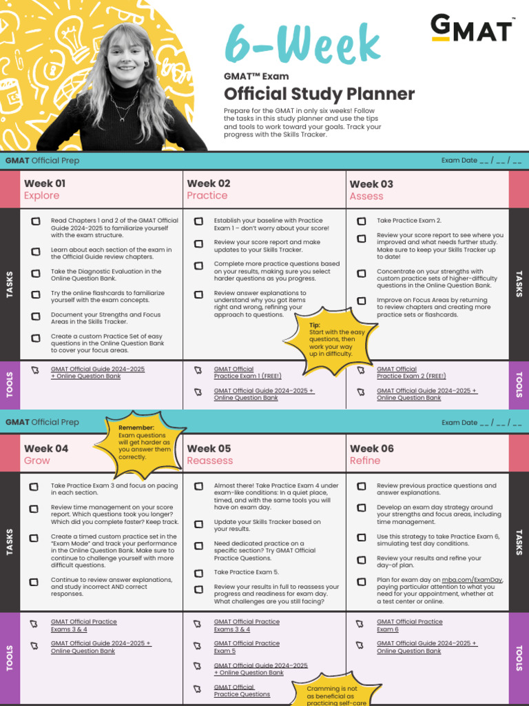 6 Week Study Planner - 2024 | PDF | Graduate Management Admission Test ...