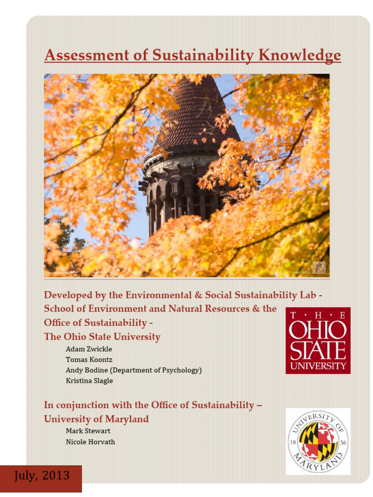 Assessment of Sustainability Knowledge | PDF | Sustainability | Recycling