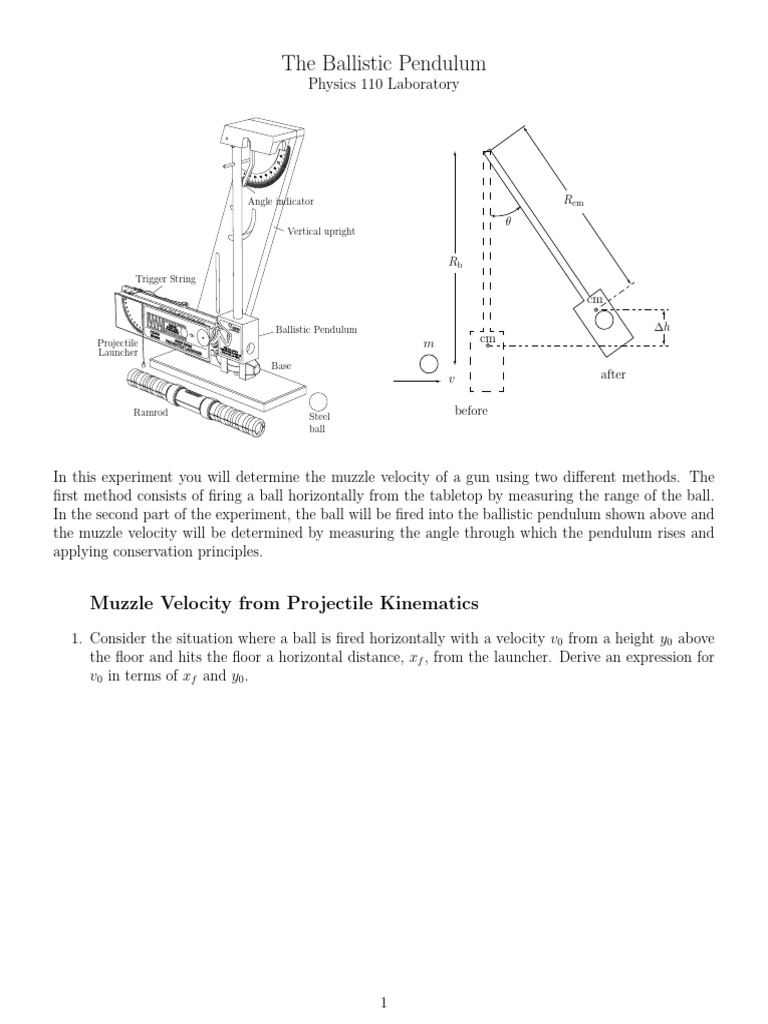 Lab 5 Ballistic Pendulum | PDF | Pendulum | Collision