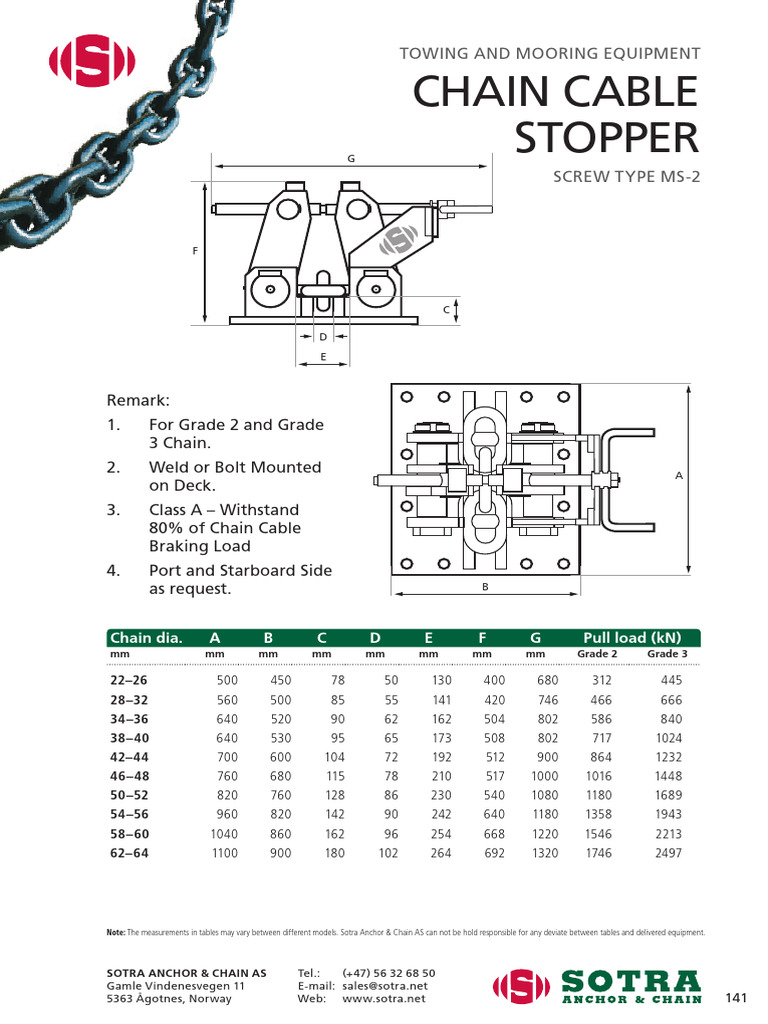 Chain Cable Stopper | PDF | Shipping | Ships