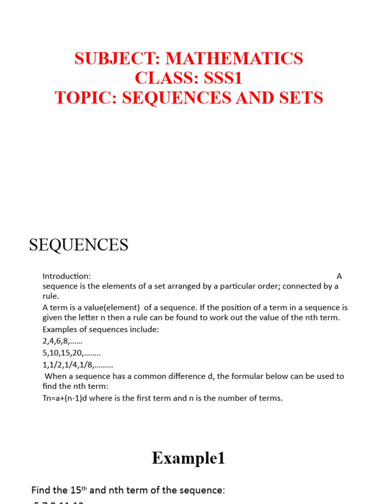 Sequences and Sets in Mathematics | PDF | Teaching Methods & Materials | Computers