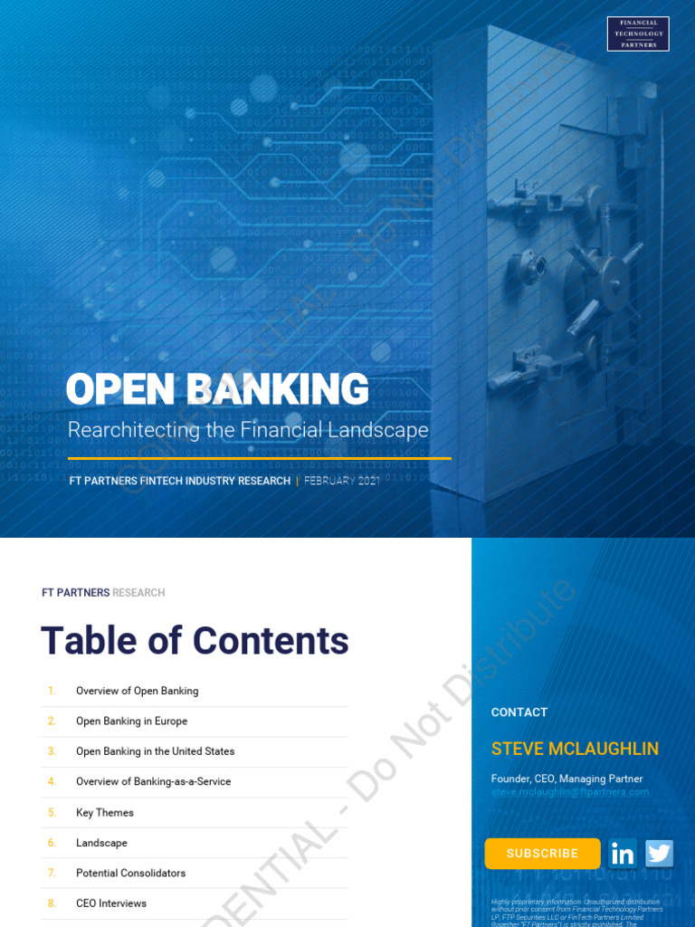 FT Partners Report - Open Banking 030121 | PDF | Banks | Banking Technology