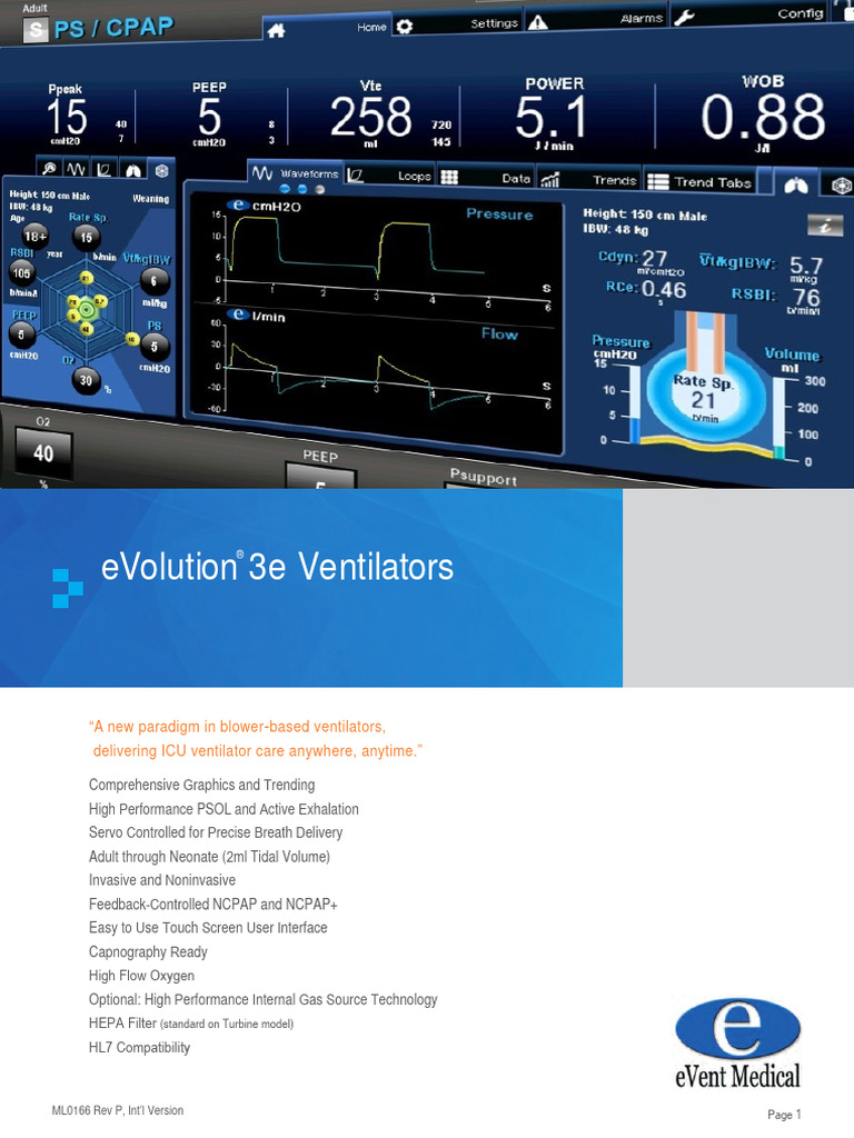 ML-0166 Rev P Evolution Brochure | PDF | Intensive Care Medicine ...