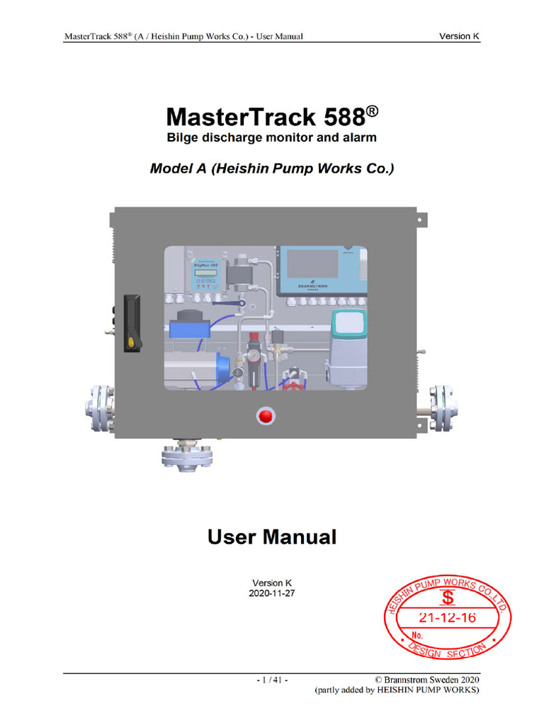 MasterTrack 588 User Manual | PDF | Pump | Valve