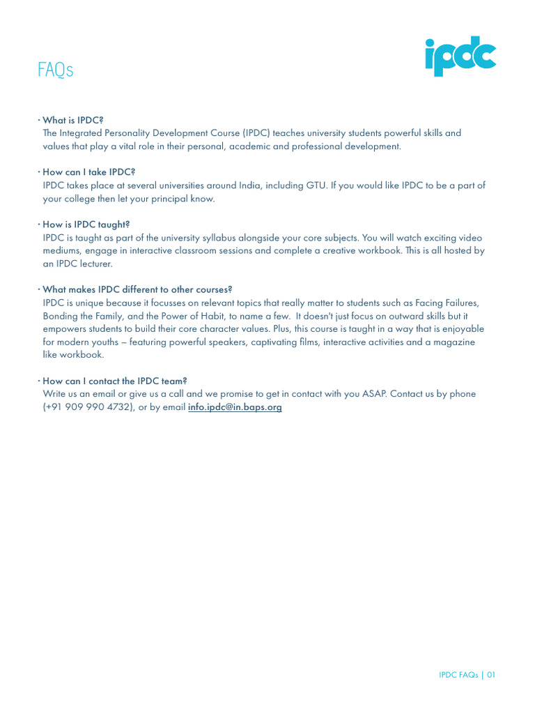IPDC FAQs 748049 | PDF