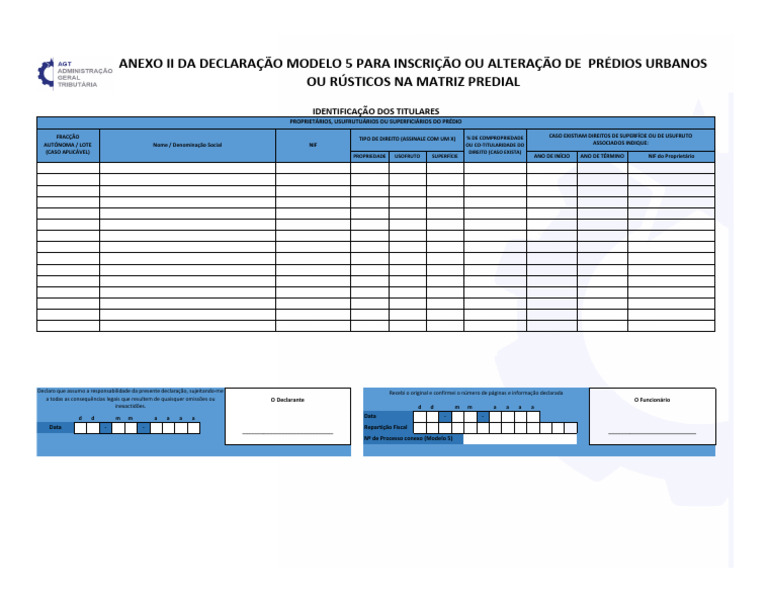 Modelos Formularios - Editaveis - Imposto Predial Urbano Ipu - Anexo2 Da Modelo5 Ambos Predios ...