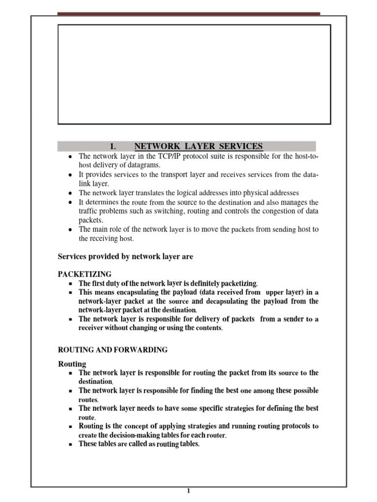 Network Layer Service & IP4 Addressing | PDF | Internet Protocols ...