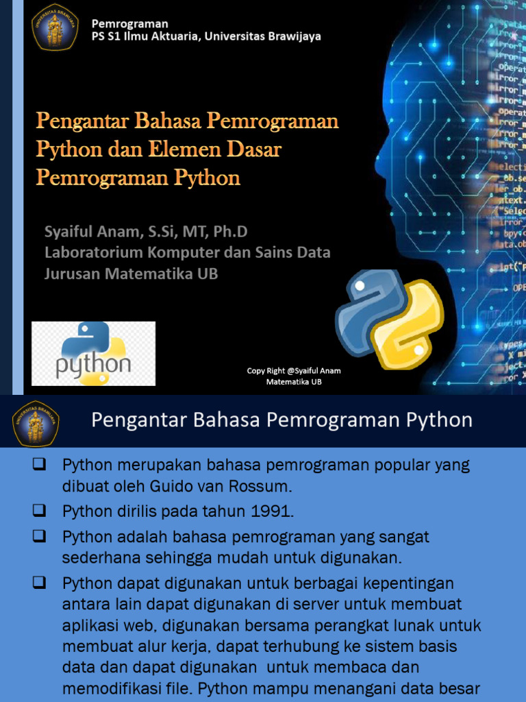 BAB 4 Pengantar Bahasa Pemrograman Python | PDF