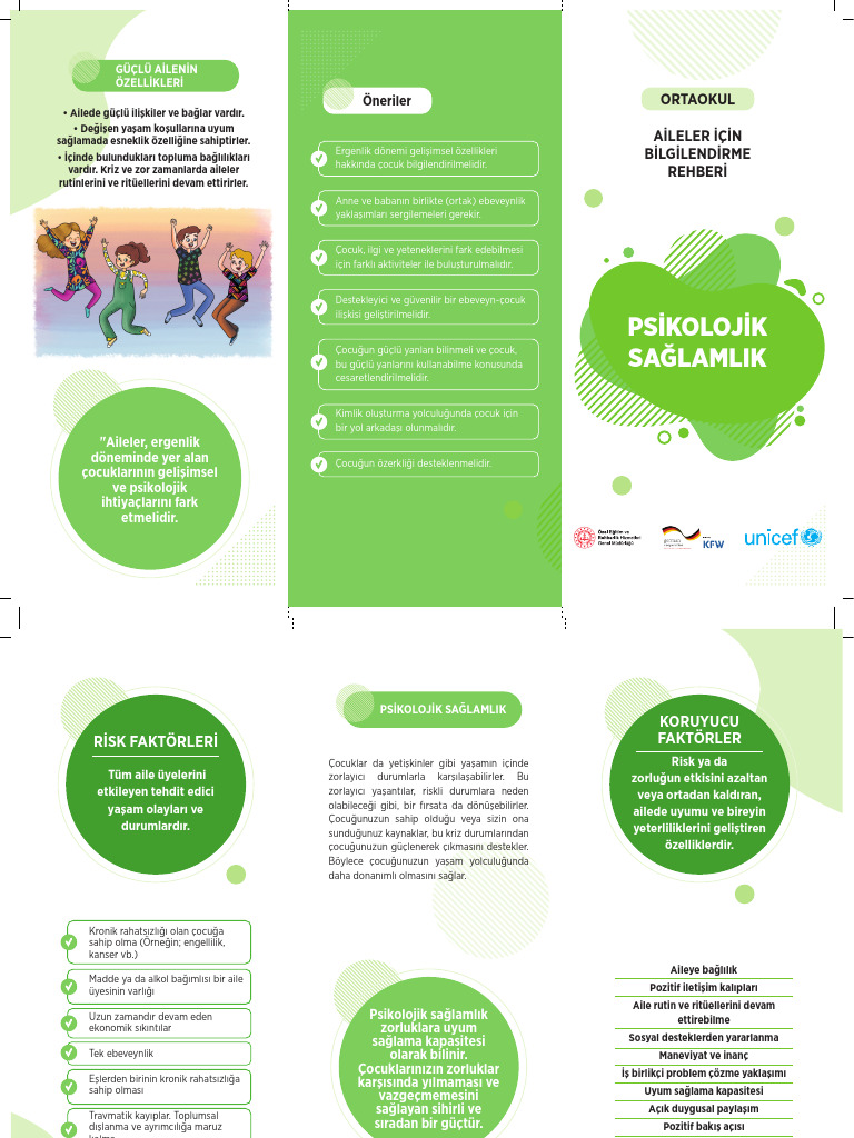 Psikolojik Sağlamlık Ortaokul Aile Broşür | PDF