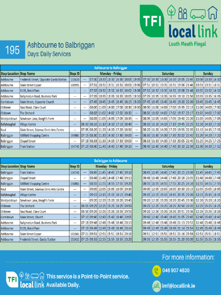 Route 195 Ashbourne To Balbriggan | PDF