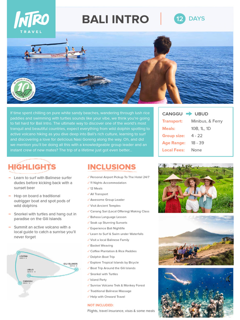 INTRO BaliIntro 12day TripNotes | PDF | Bali | Cash