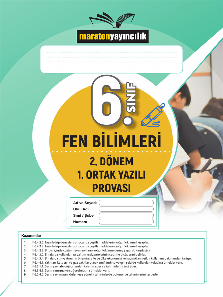 6 Sinif Fen 2 Donem 1. Yazili Sinavi Prova 1 | PDF