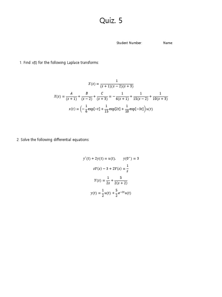 (Quiz5) Solution | PDF | Mathematical Concepts | Physics