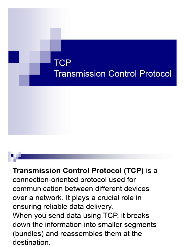 TCP Transmission Control Protocol | PDF | Transmission Control Protocol | Internet Protocol Suite