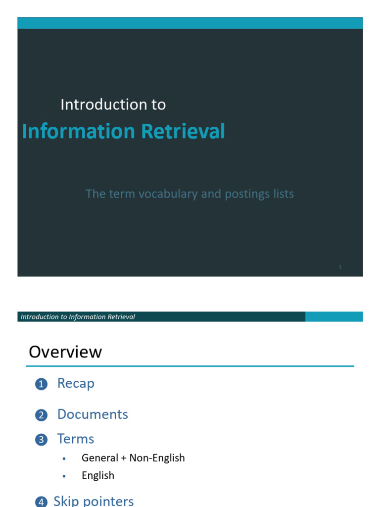Term Vocabulary and Postings List | PDF | Search Engine Indexing ...