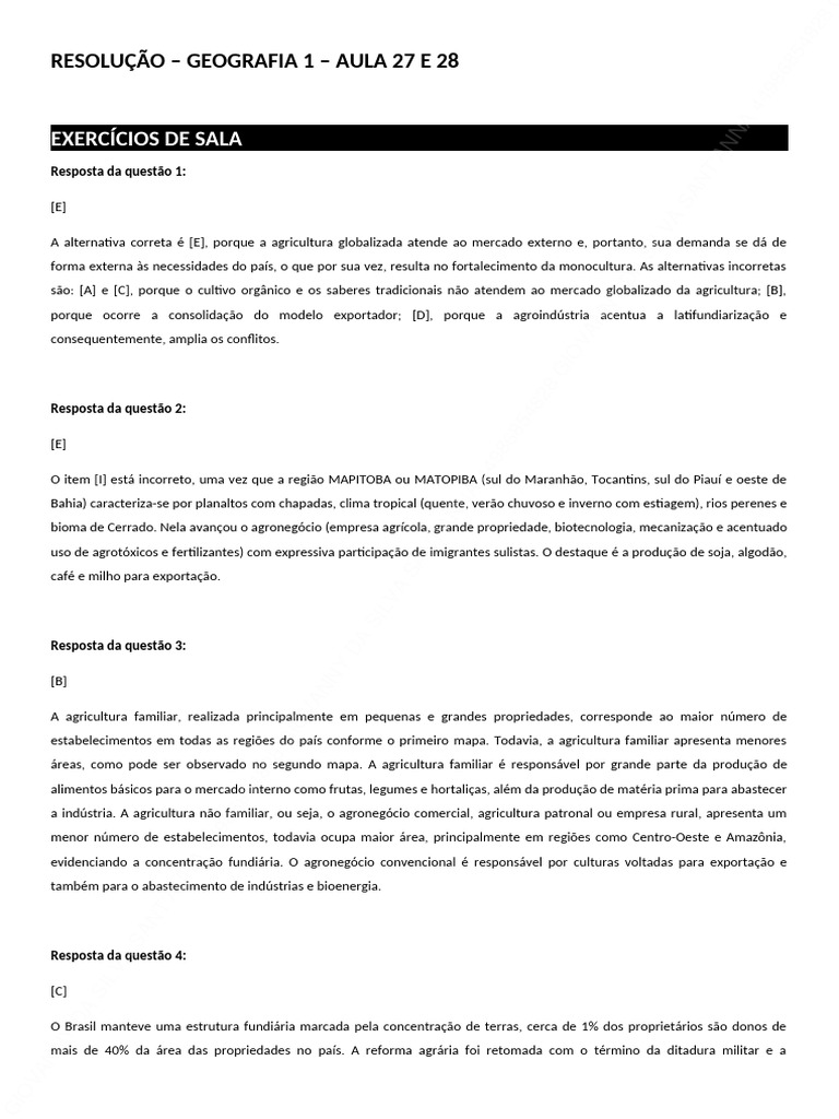 GEO1 27e28 RESOL 2024 | PDF | Agricultura | Agronegócio