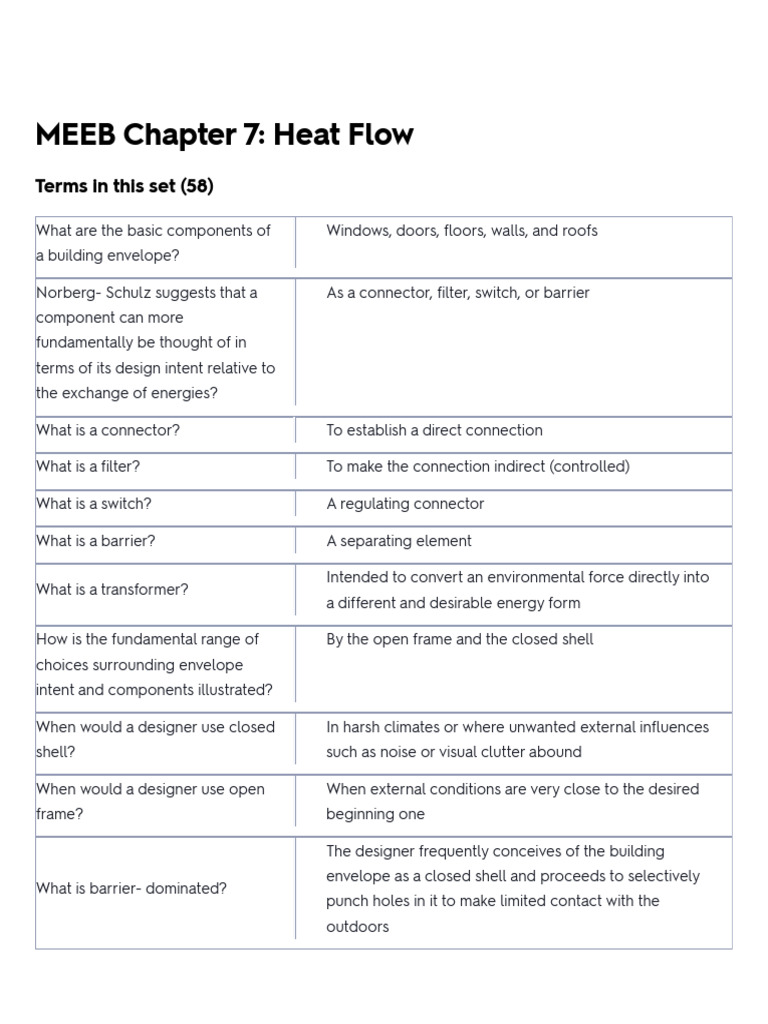 MEEB Chapter 7 - Heat Flow Flashcards - Quizlet | PDF | Heat Transfer | Heat