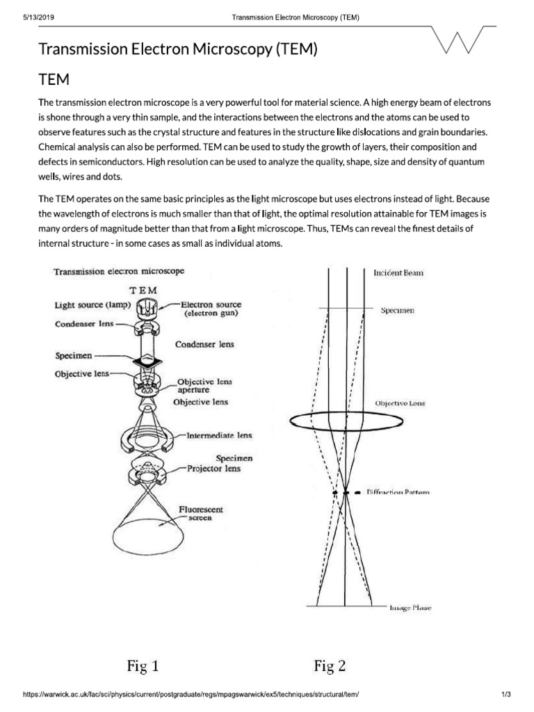 Transmission Electron Microscopy (TEM) | PDF